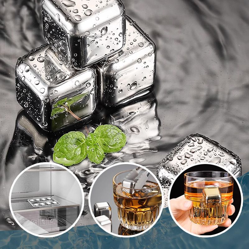 6pcs /8pcs Stainless Steel Ice Cube Set – bueaew